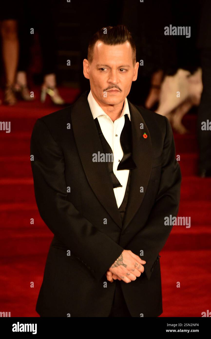 Johnny Depp attending the WORLD PREMIERE of MURDER on the ORIET EXPRESS ...