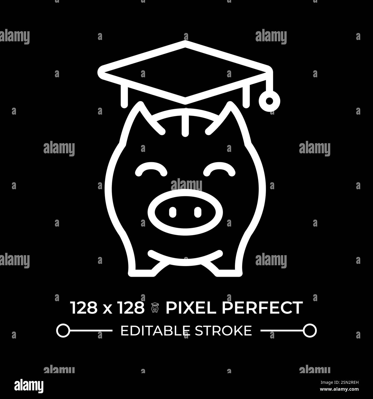 College fund pixel perfect white linear icon for dark theme Stock ...