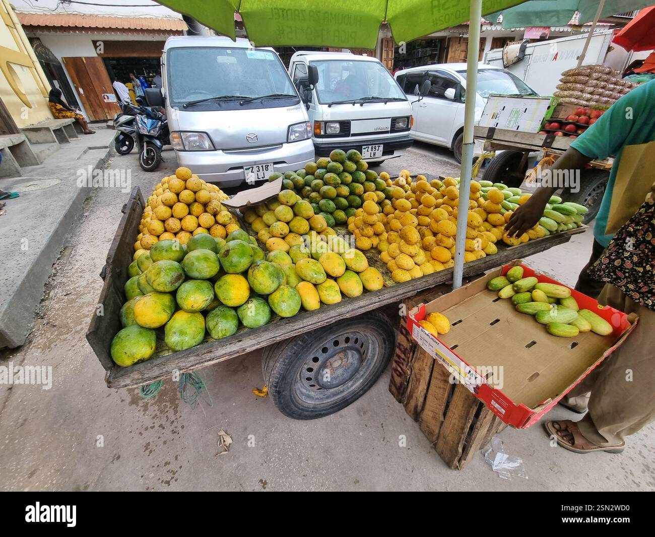 An array of Fresh Tropical Fruits is available for sale at a vibrant ...