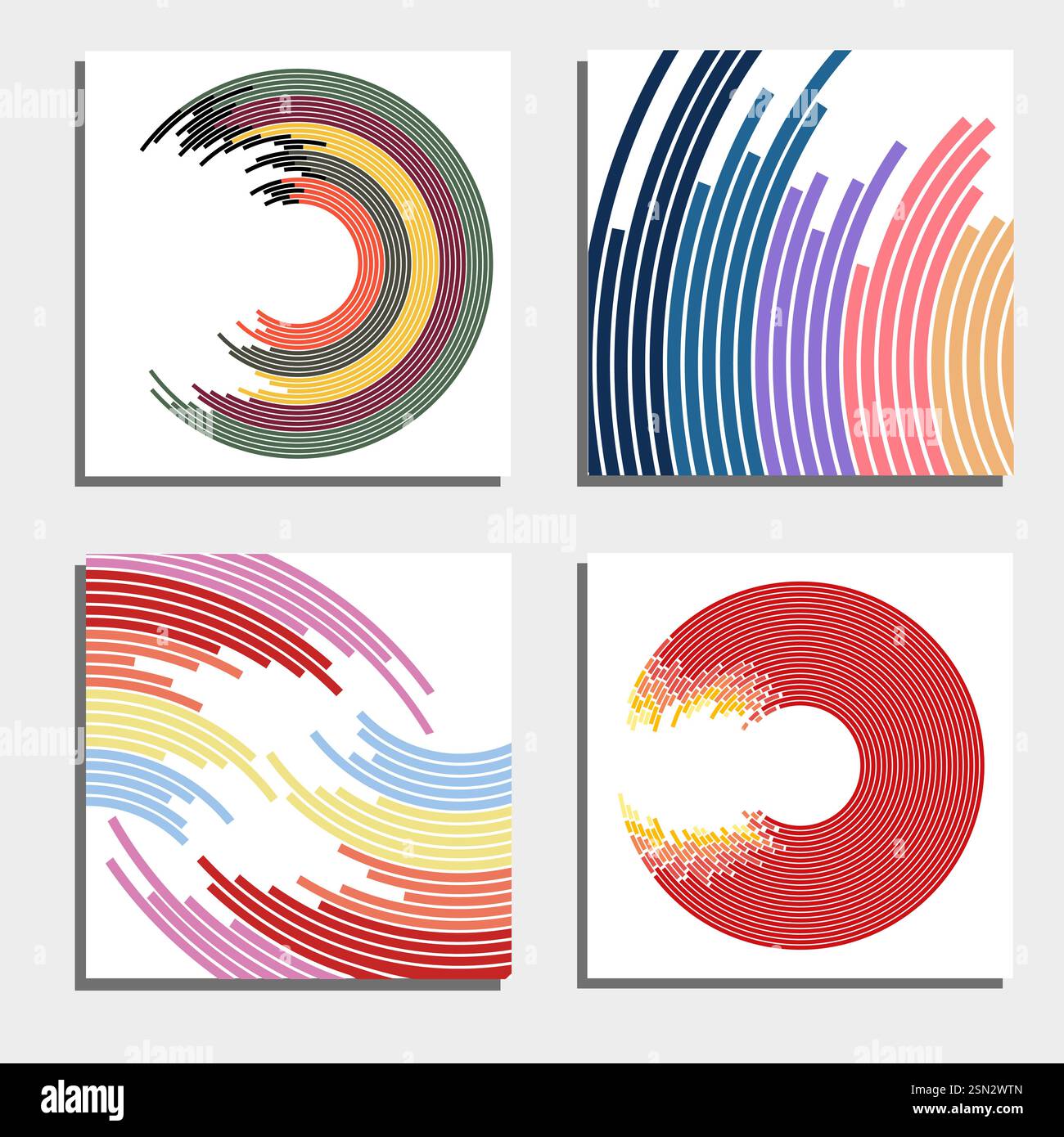 Set of four beautiful abstract backgrounds. Abstract flash light ...