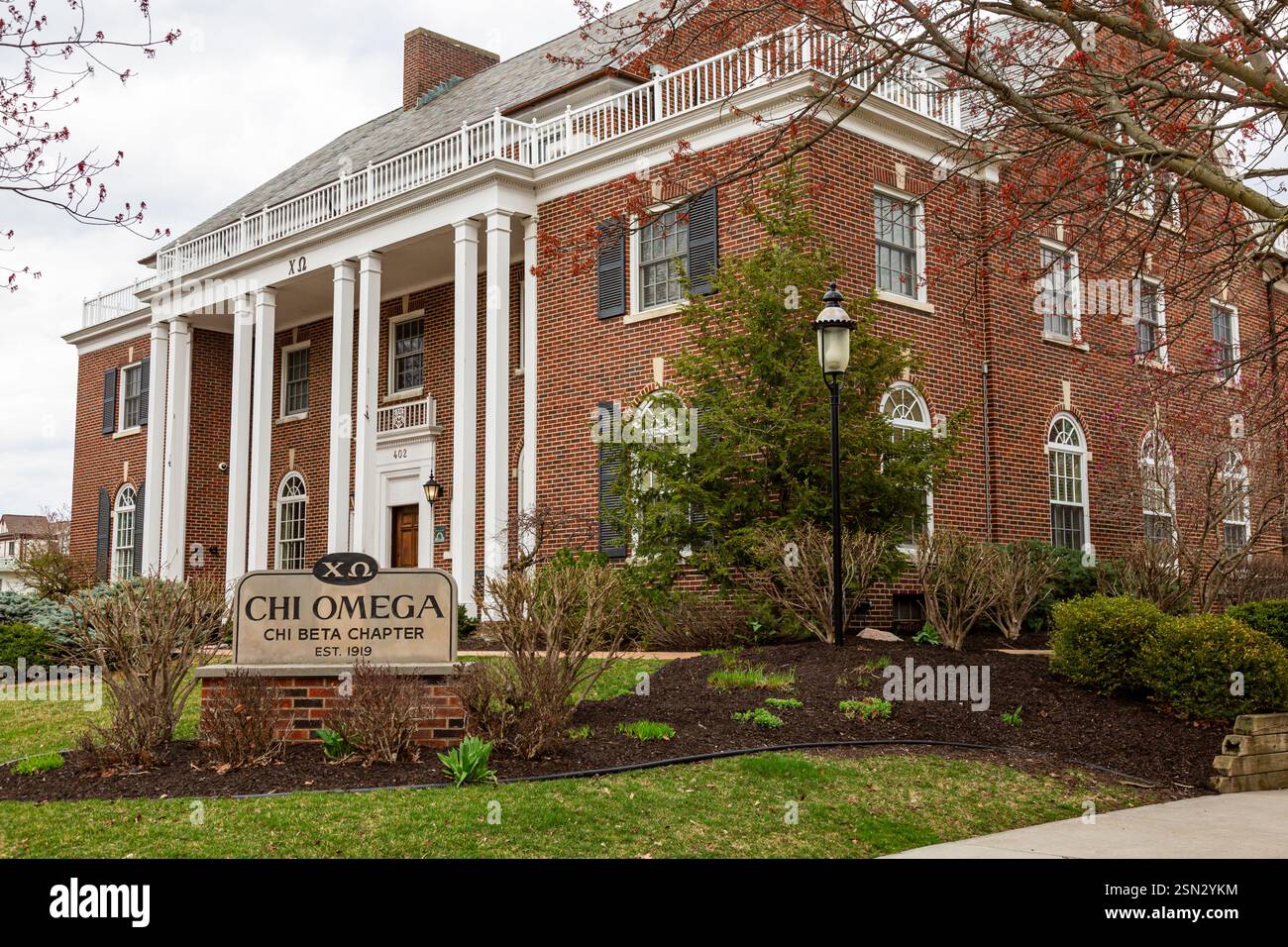 The Chi Omega sorority house at Purdue University in West Lafayette ...