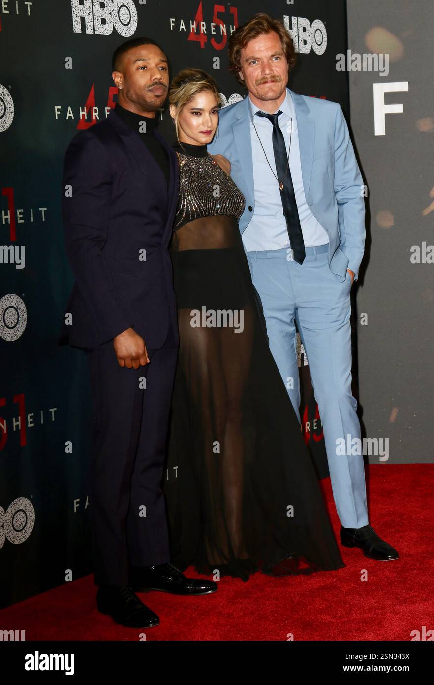 (L - R) Michael B. Jordan, Sofia Boutella and Michael Shannon arriving at the premiere of ...