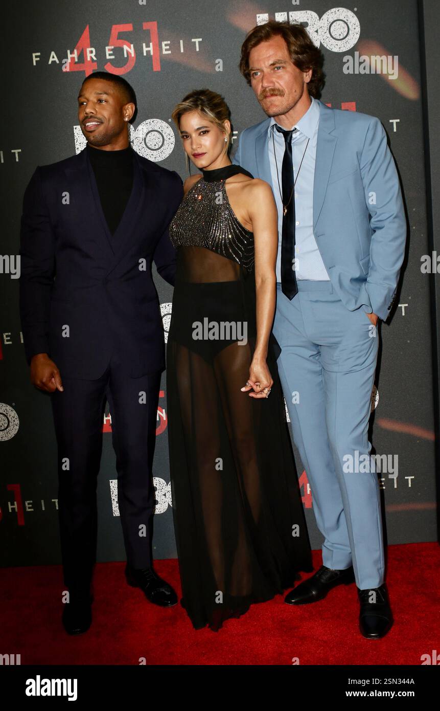 (L - R) Michael B. Jordan, Sofia Boutella and Michael Shannon arriving at the premiere of ...