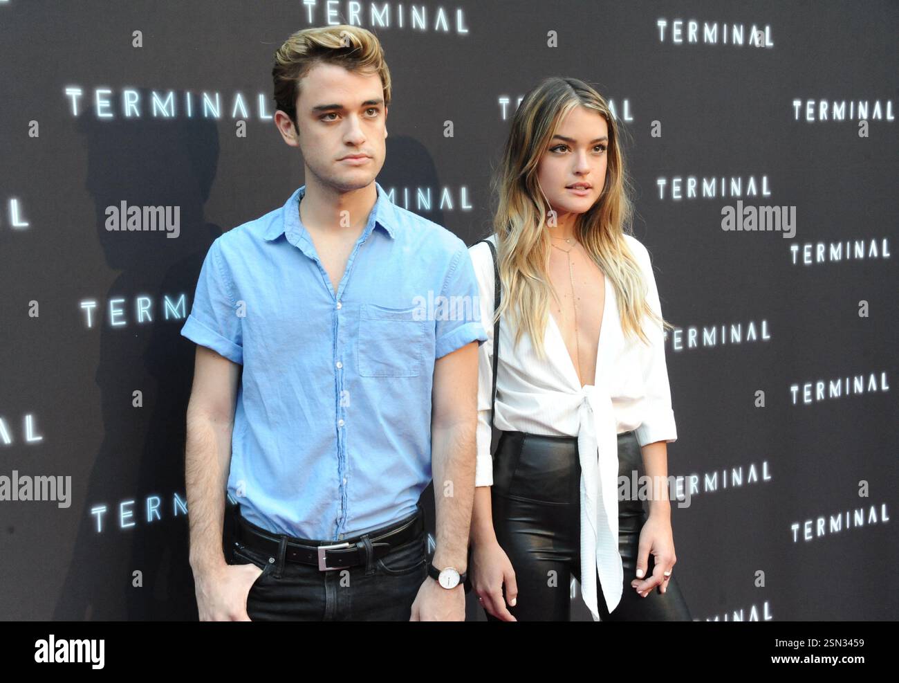 Sebastian and Vale Genta arriving at the premiere of 'Terminal' at ...