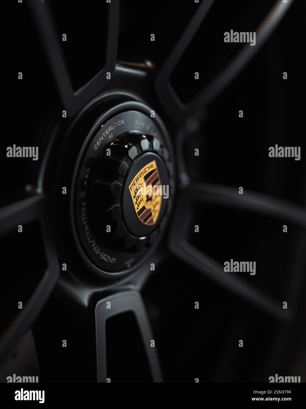 Porsche taycan rims logo Stock Photo - Alamy