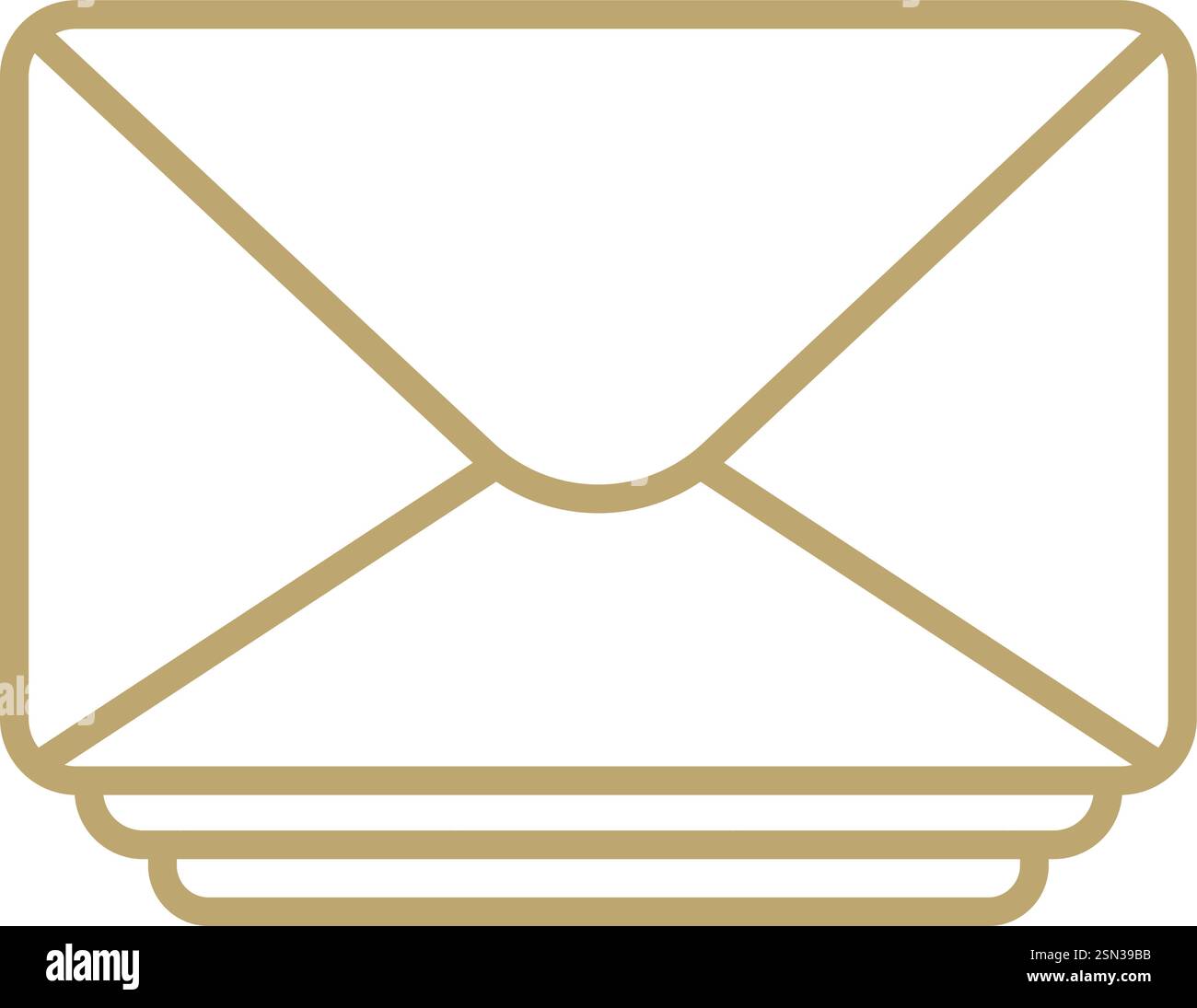 golden vector envelope icon closed letter mail representing nostalgic ...