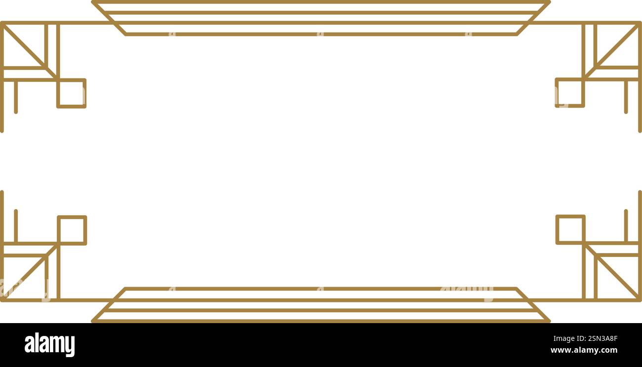 Luxurious golden rectangular vector frame highlighting art deco ...