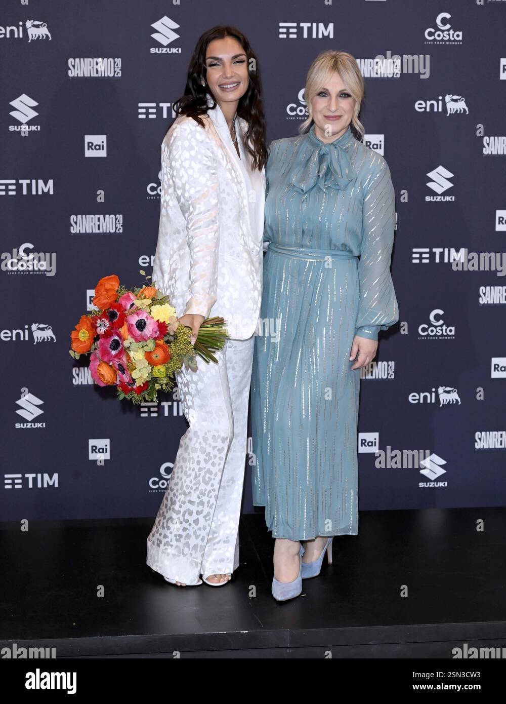 Sanremo, Italy. 13th Feb, 2025. Photocall Rai 1 Organization - Elettra ...