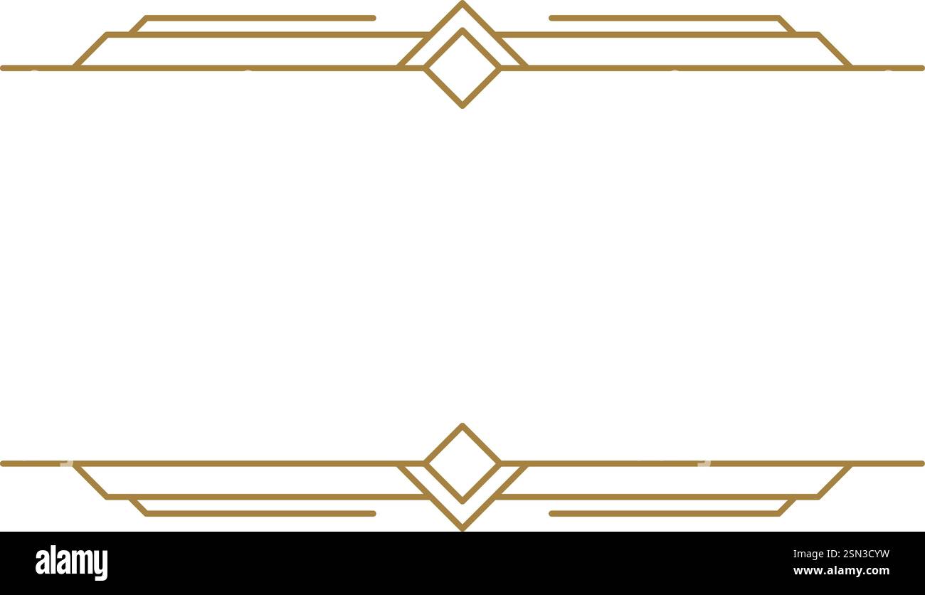 Luxurious golden rectangular vector frame highlighting art deco ...