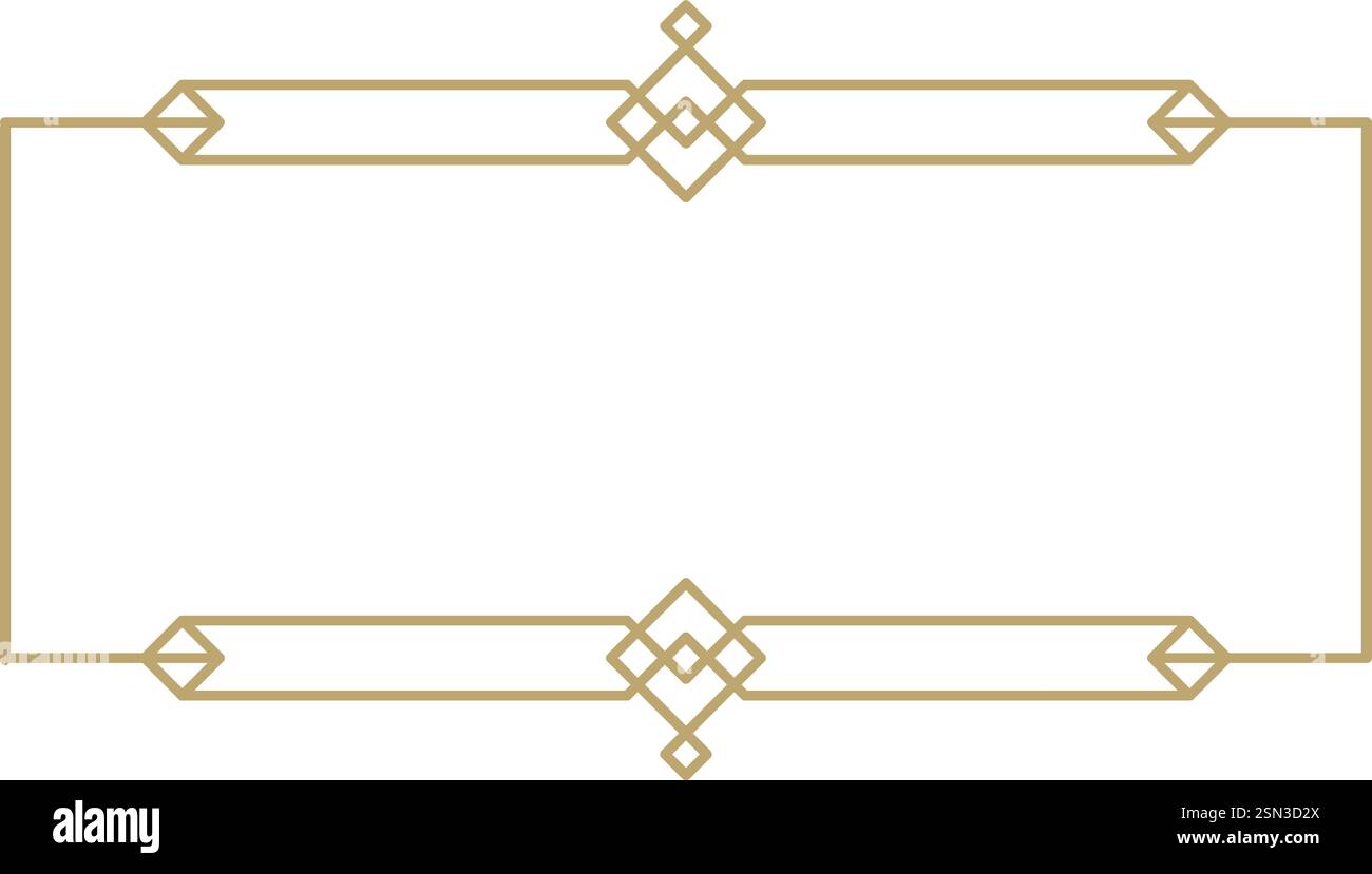 Luxurious golden rectangular vector frame highlighting art deco ...