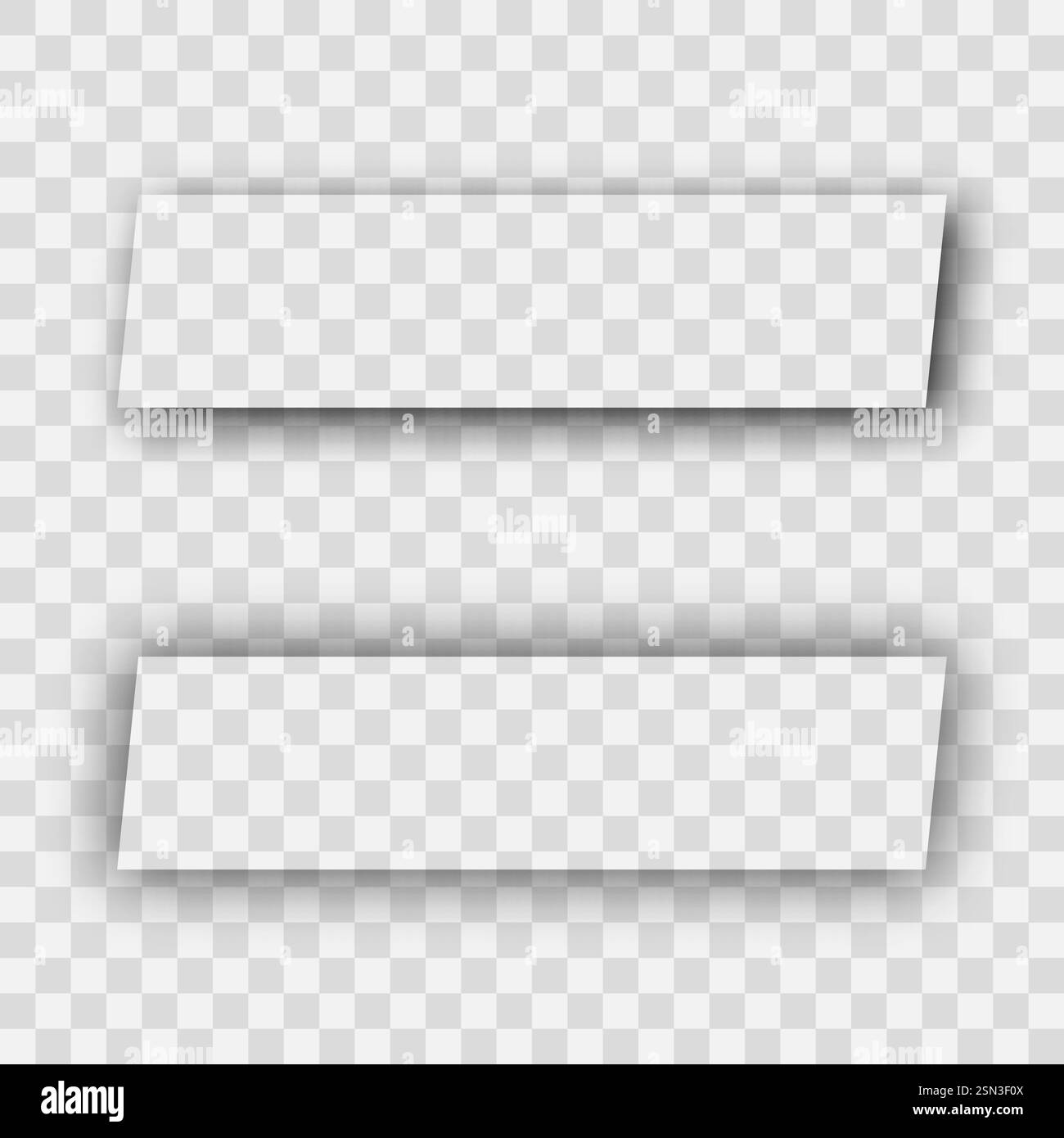 Dark transparent realistic shadow. Set of two rectangles with rounded ...