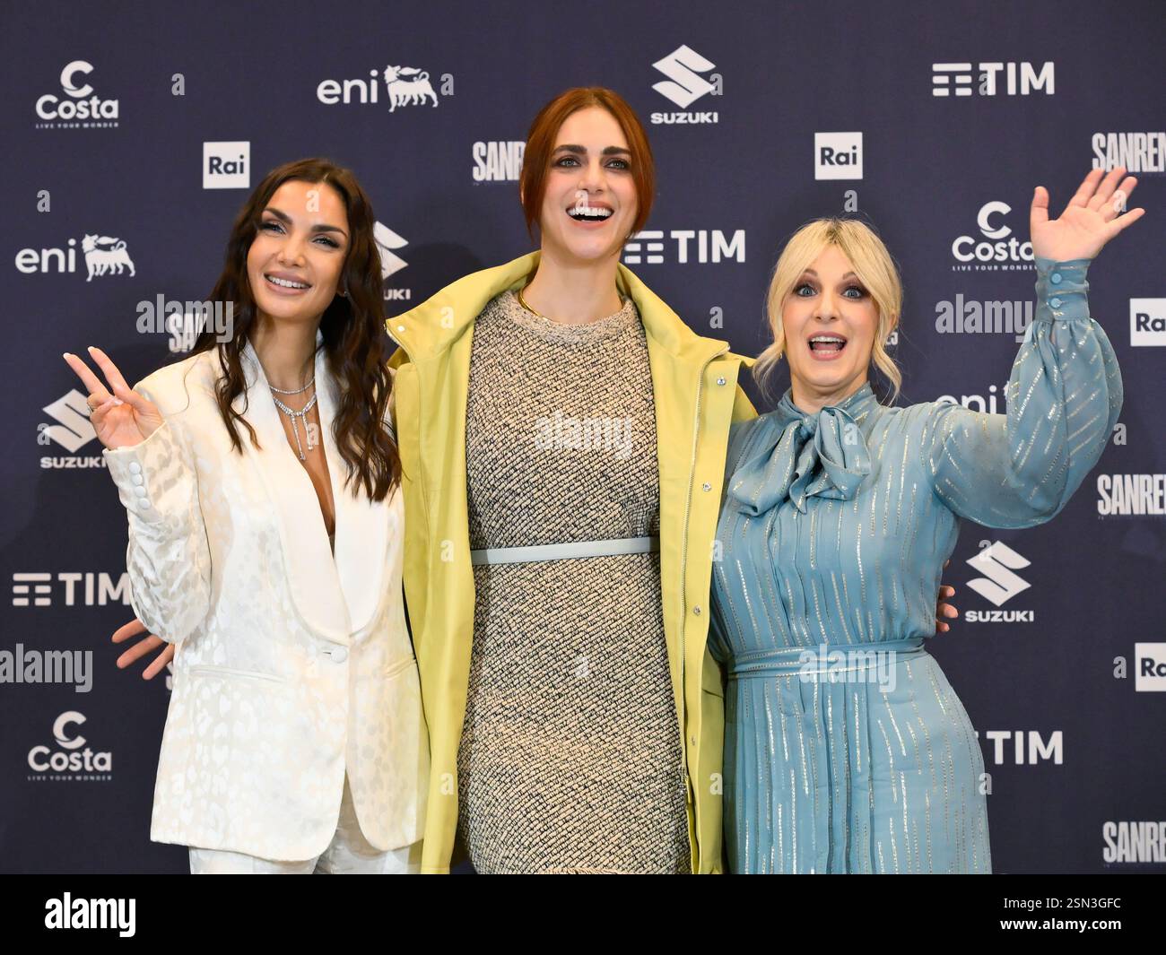 Sanremo, 75th Italian Song Festival 2025 - Hosts Photocall. In the ...