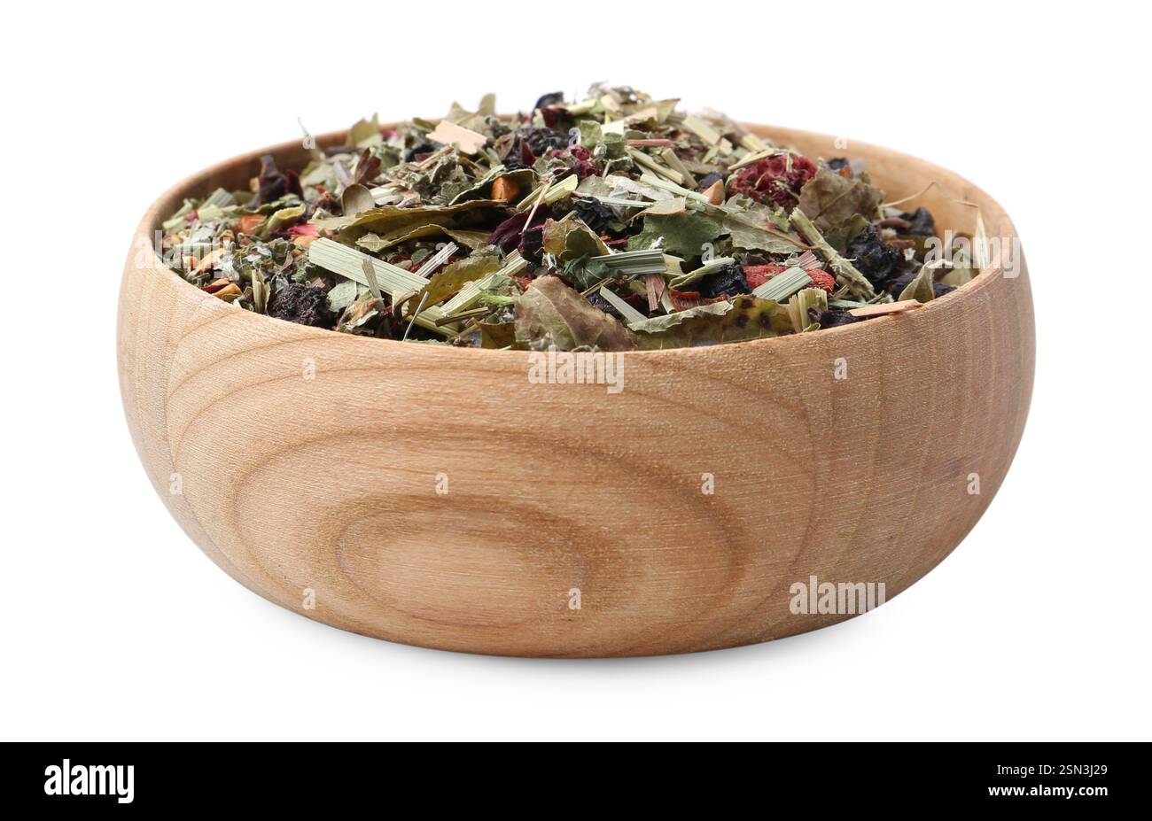 Dry herbal tea brew in bowl isolated on white Stock Photo - Alamy