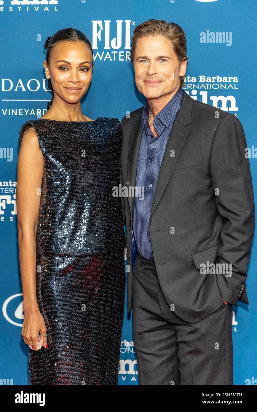 Actress Zoe Saldaña and Presenter Rob Lowe at the 40th Santa Barbara ...