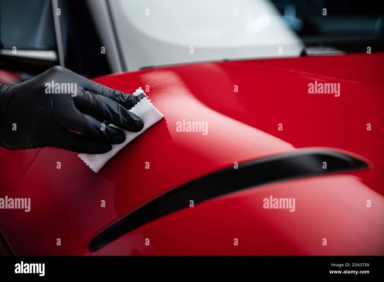 Ceramic or graphene coating on red paint ensures vibrant color deep ...