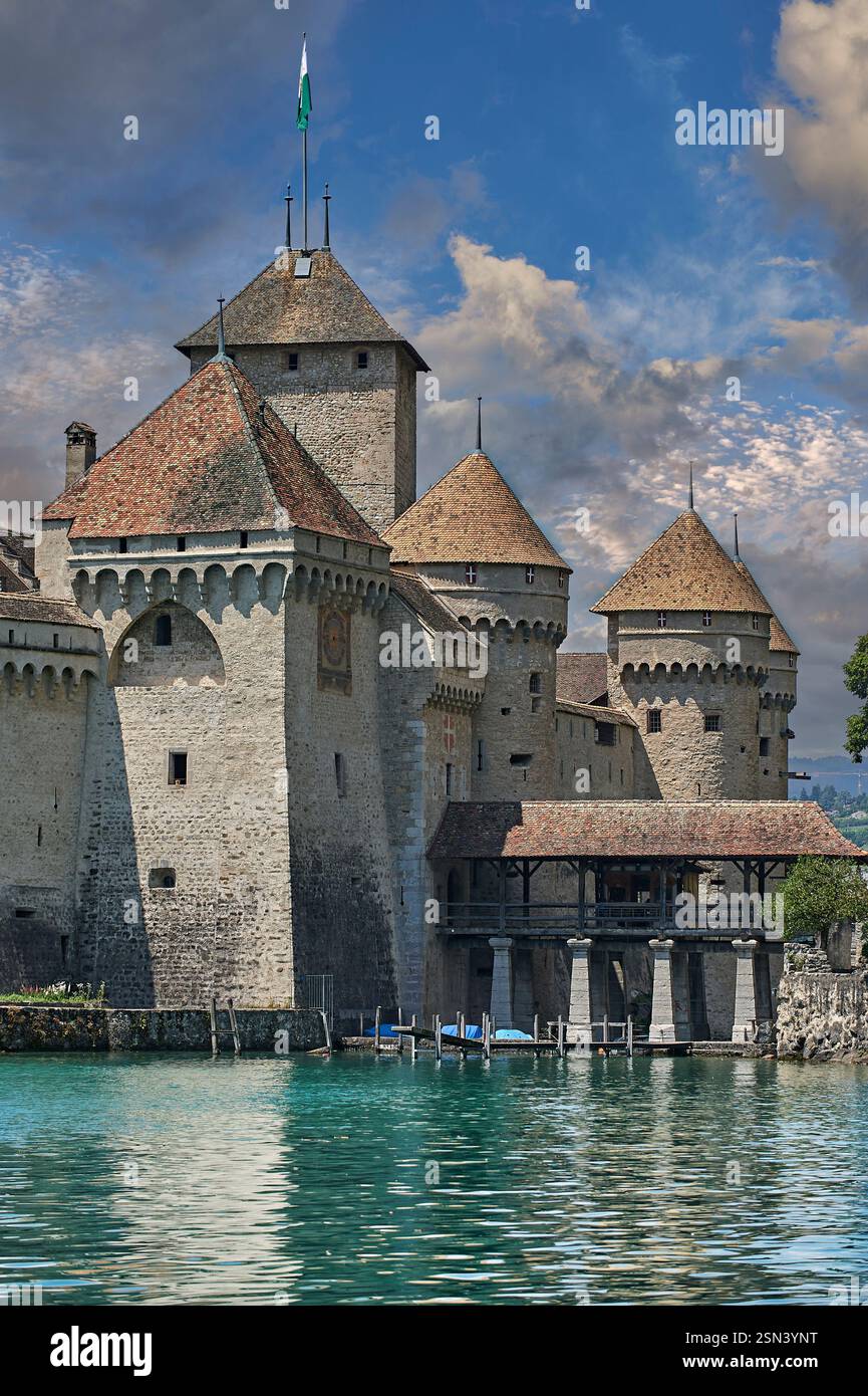 photo of the picturesque medieval Château de Chillon (Chillon Castle ...