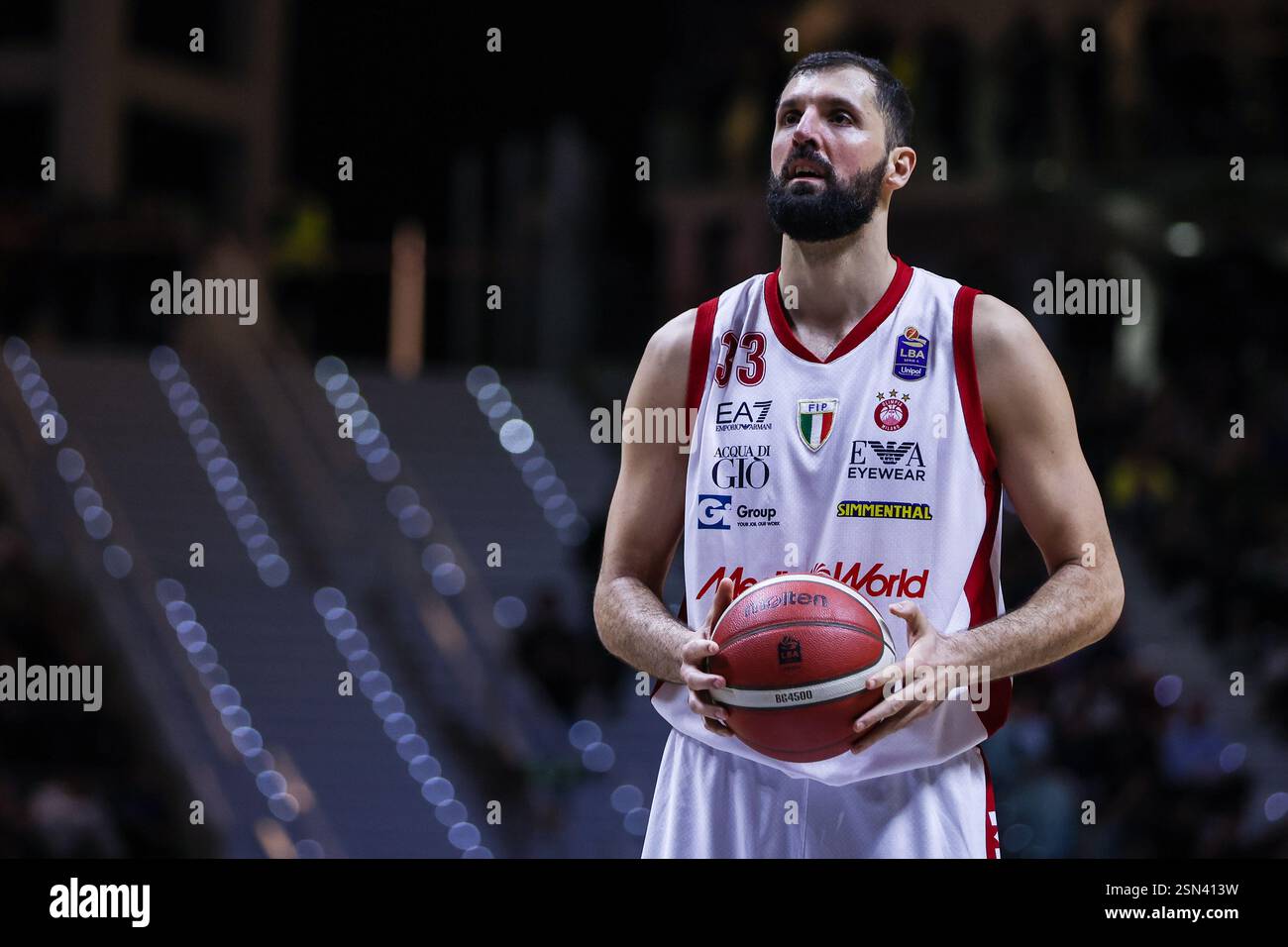 Turin, Italy. 12th Feb, 2025. Nikola Mirotic #33 of EA7 Emporio Armani ...
