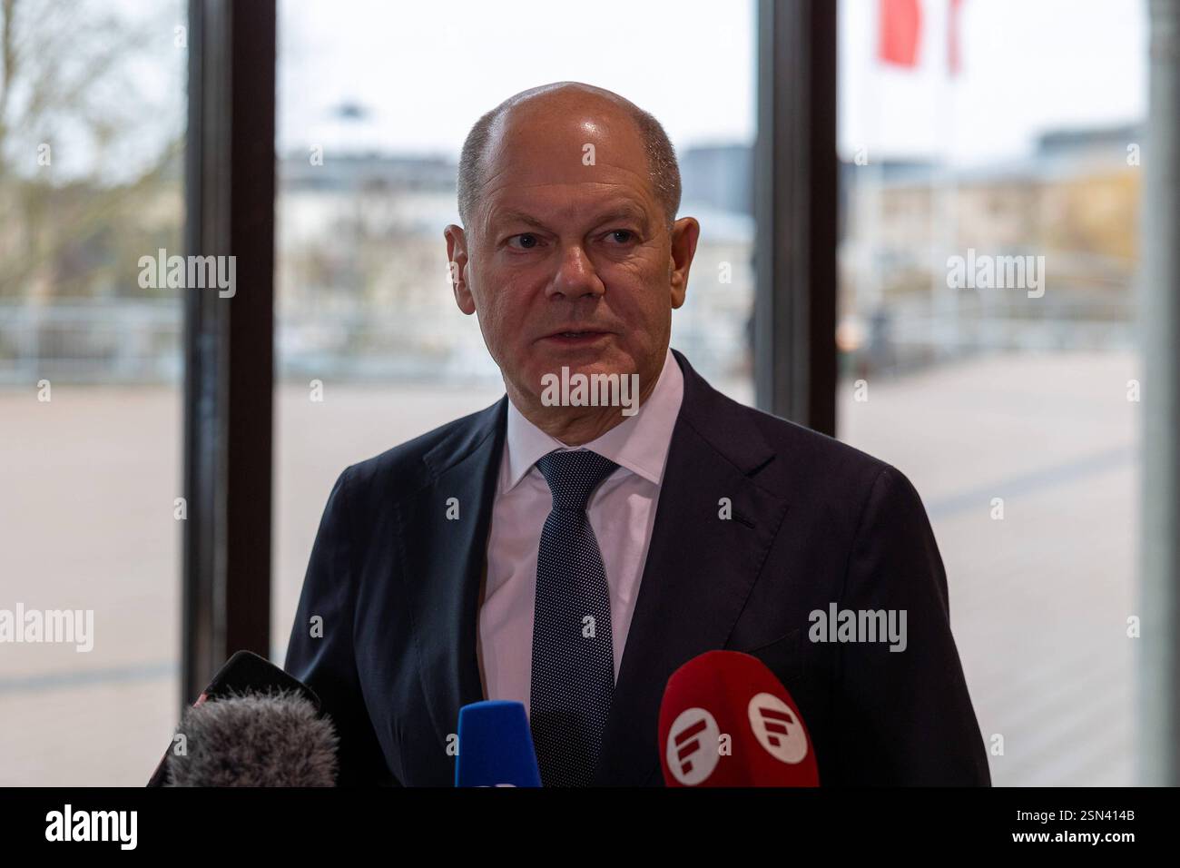 Statement von Olaf Scholz zum Anschlag in München, Fürth, 13.02.2025 Bundeskanzler Olaf Scholz ...
