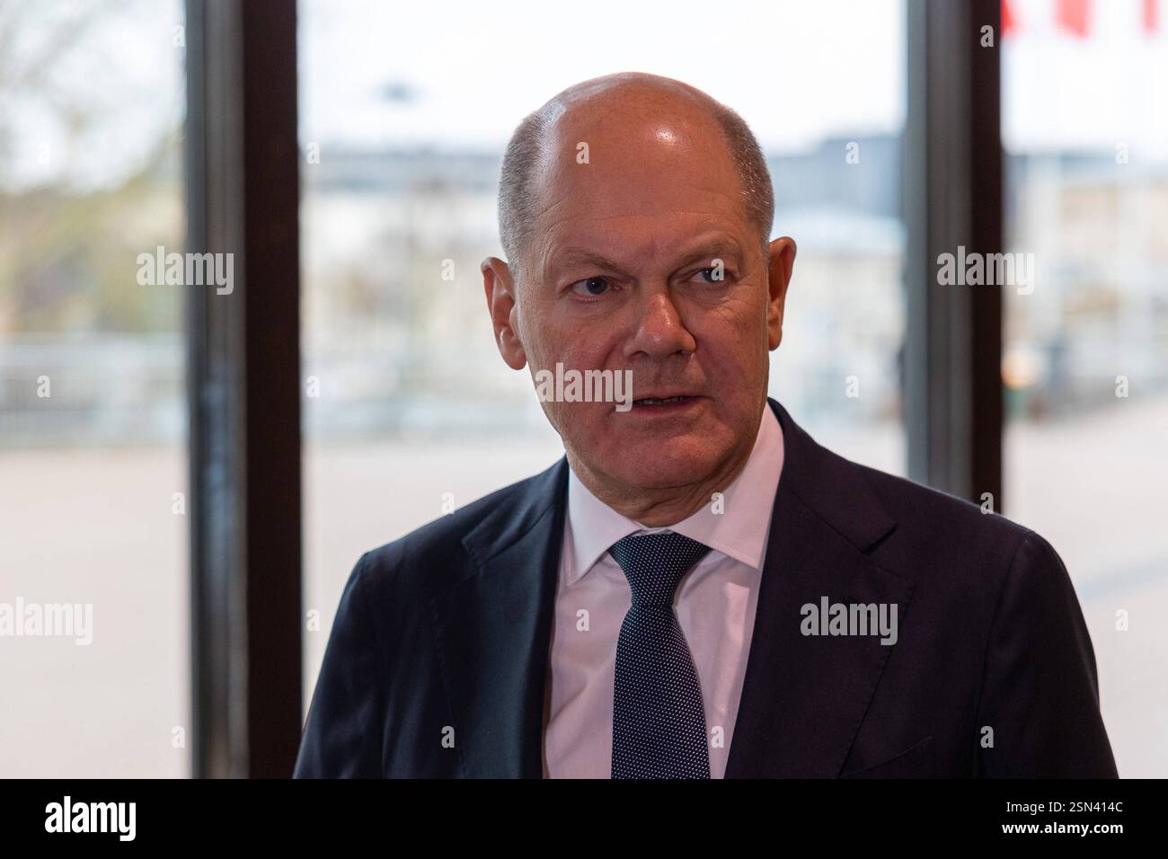 Statement von Olaf Scholz zum Anschlag in München, Fürth, 13.02.2025 Bundeskanzler Olaf Scholz ...