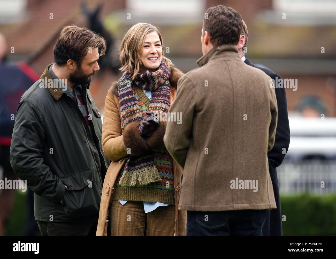 Benedict Cumberbatch with Rosamund Pike at Sandown Racecourse, Esher ...