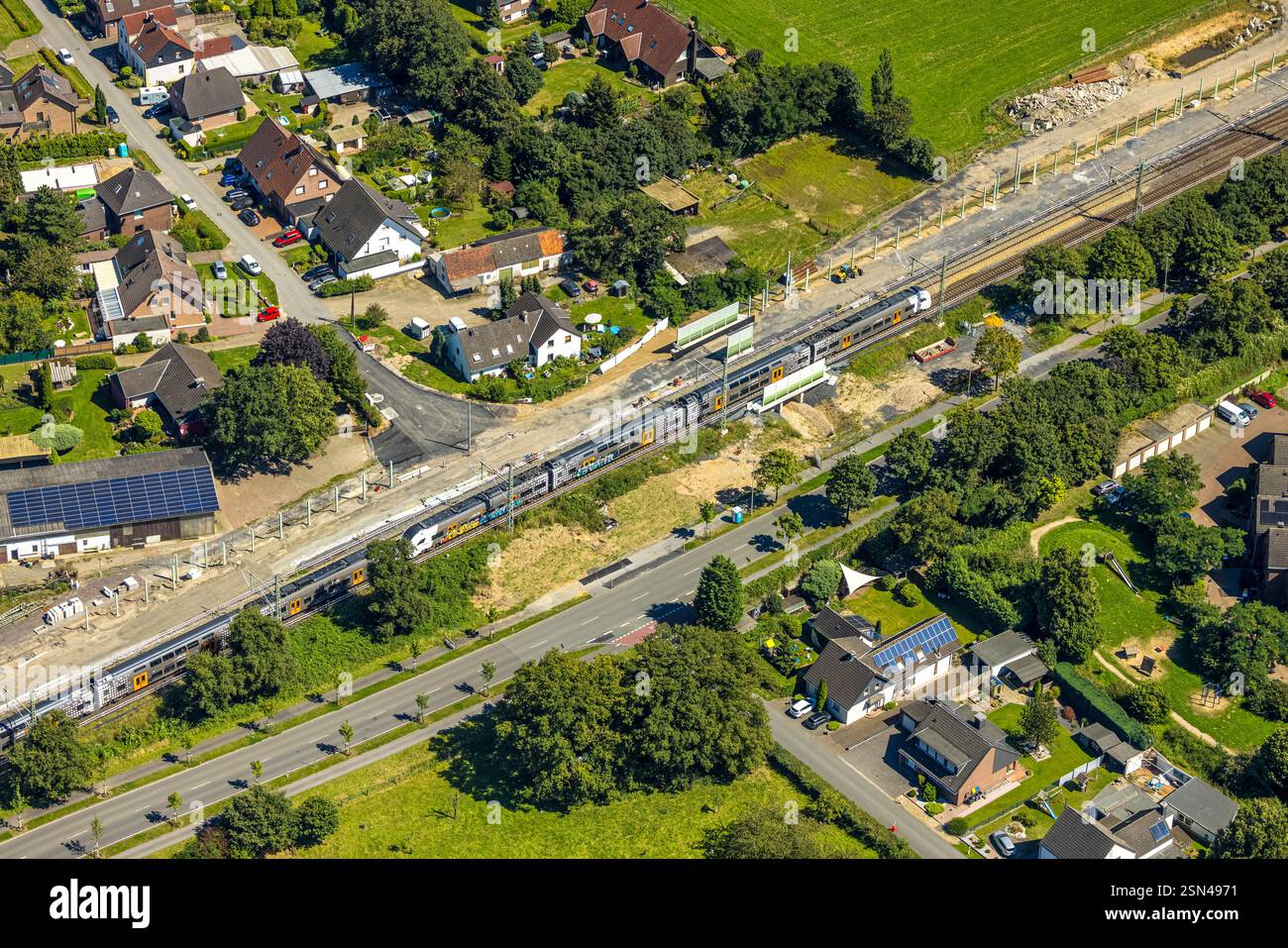 Aerial view, construction site bridge Alter Hammweg and ...
