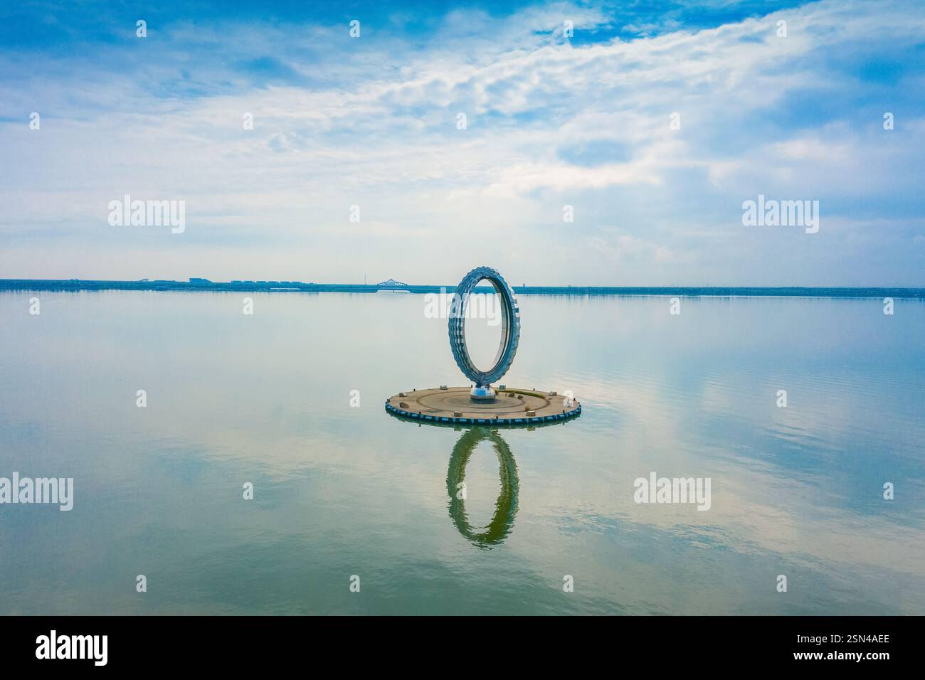 Aerial panoramic view of Dishui Lake in Pudong New District, Shanghai ...