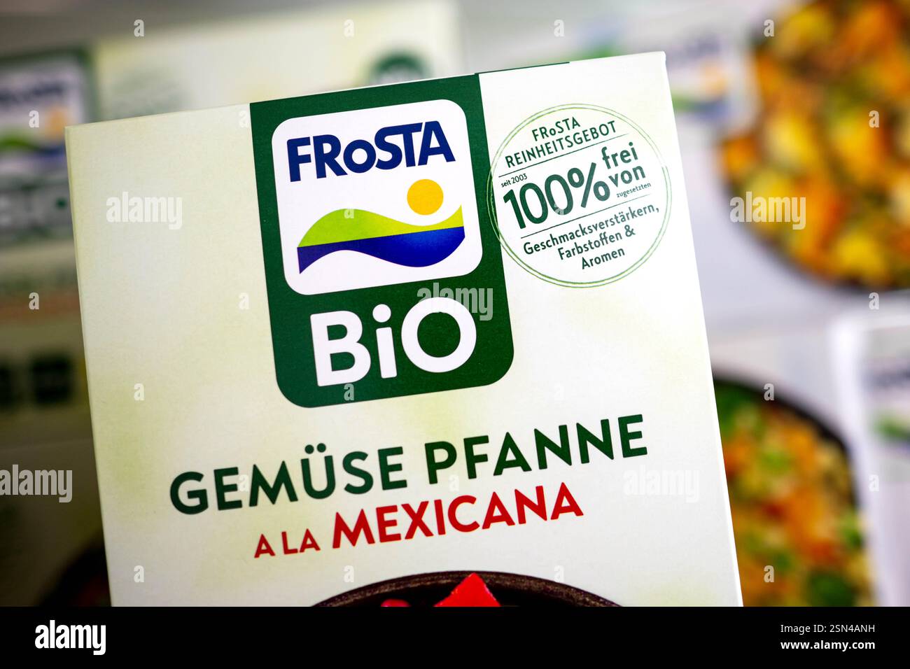 Bremerhaven, Germany. 13th Feb, 2025. Frosta Bio packaging at the plant ...
