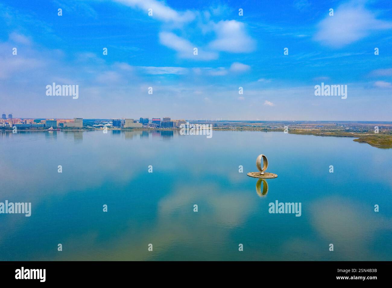 Aerial panoramic view of Dishui Lake in Pudong New District, Shanghai ...
