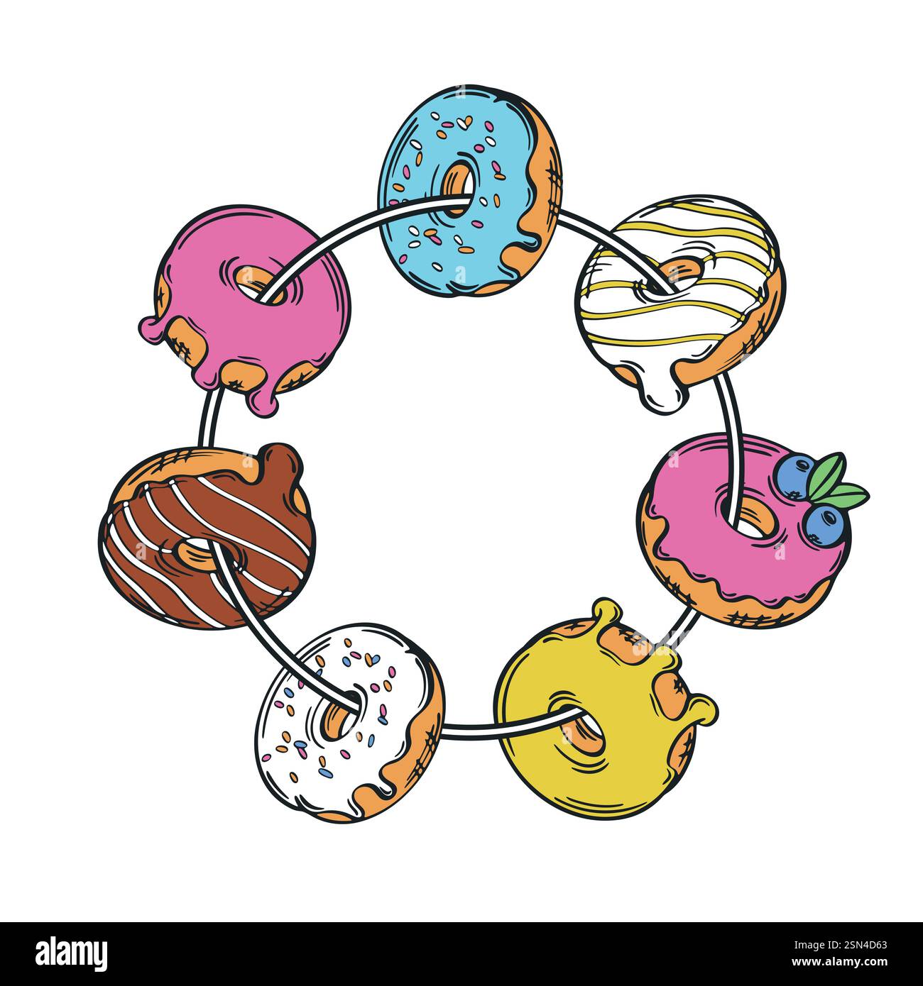 Illustration donut colorful cute hi-res stock photography and images ...