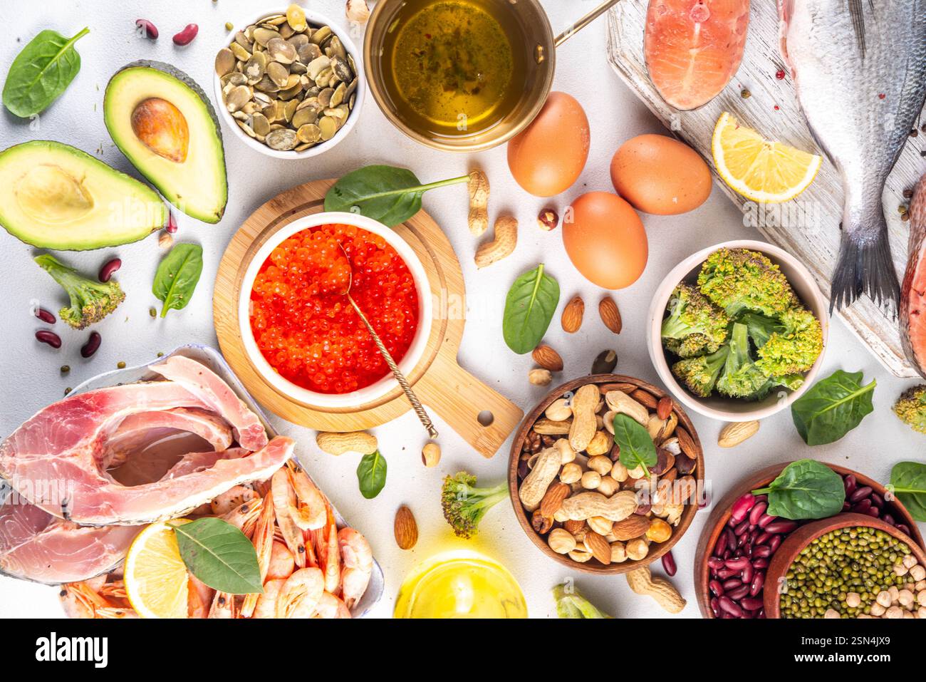 Variety food rich in Omega-3, ALA, EPA, DHA healthy fatty acids sources ...