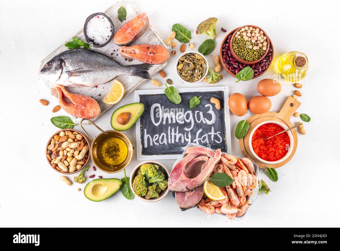 Variety food rich in Omega-3, ALA, EPA, DHA healthy fatty acids sources ...