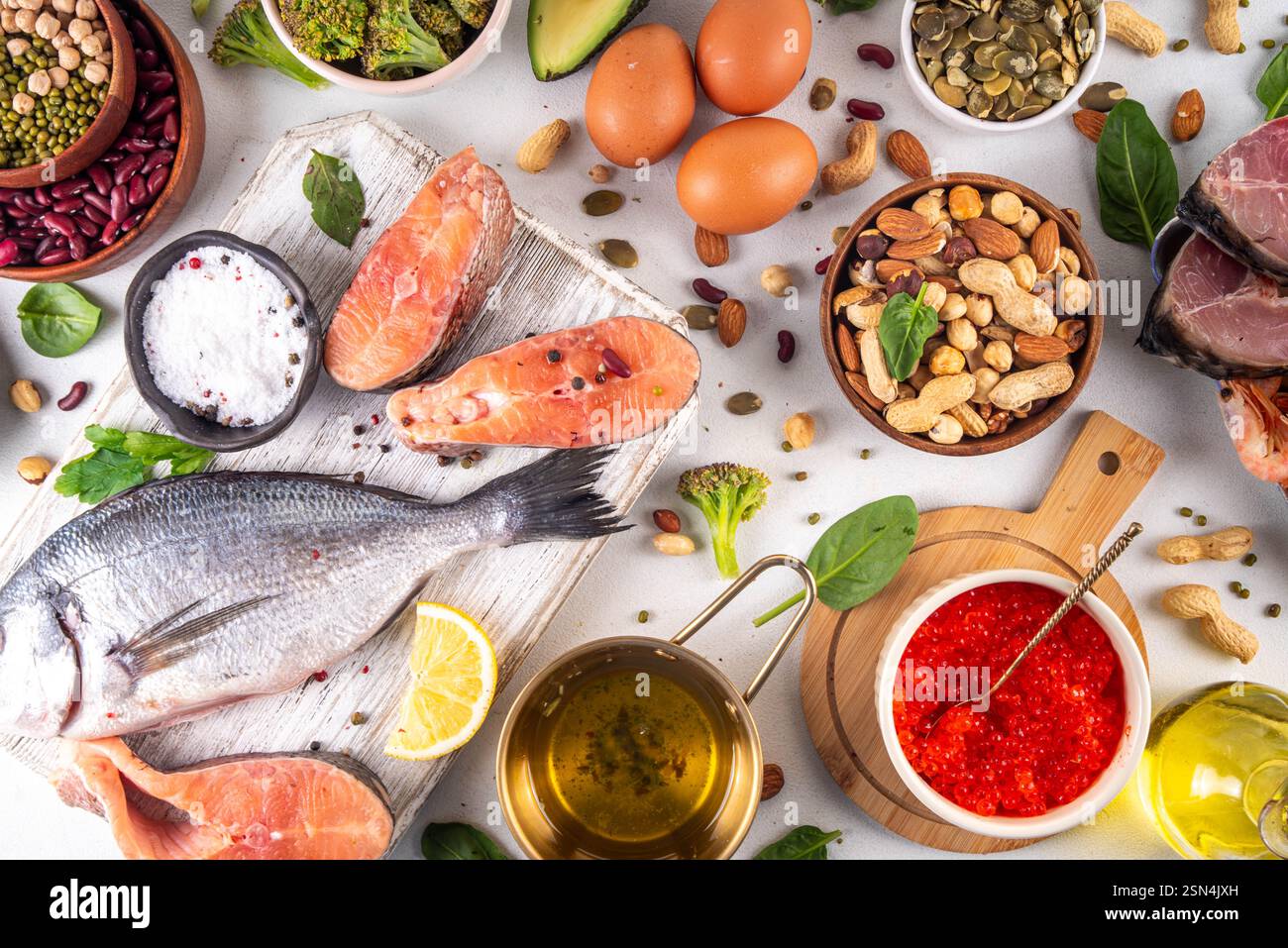 Variety food rich in Omega-3, ALA, EPA, DHA healthy fatty acids sources ...