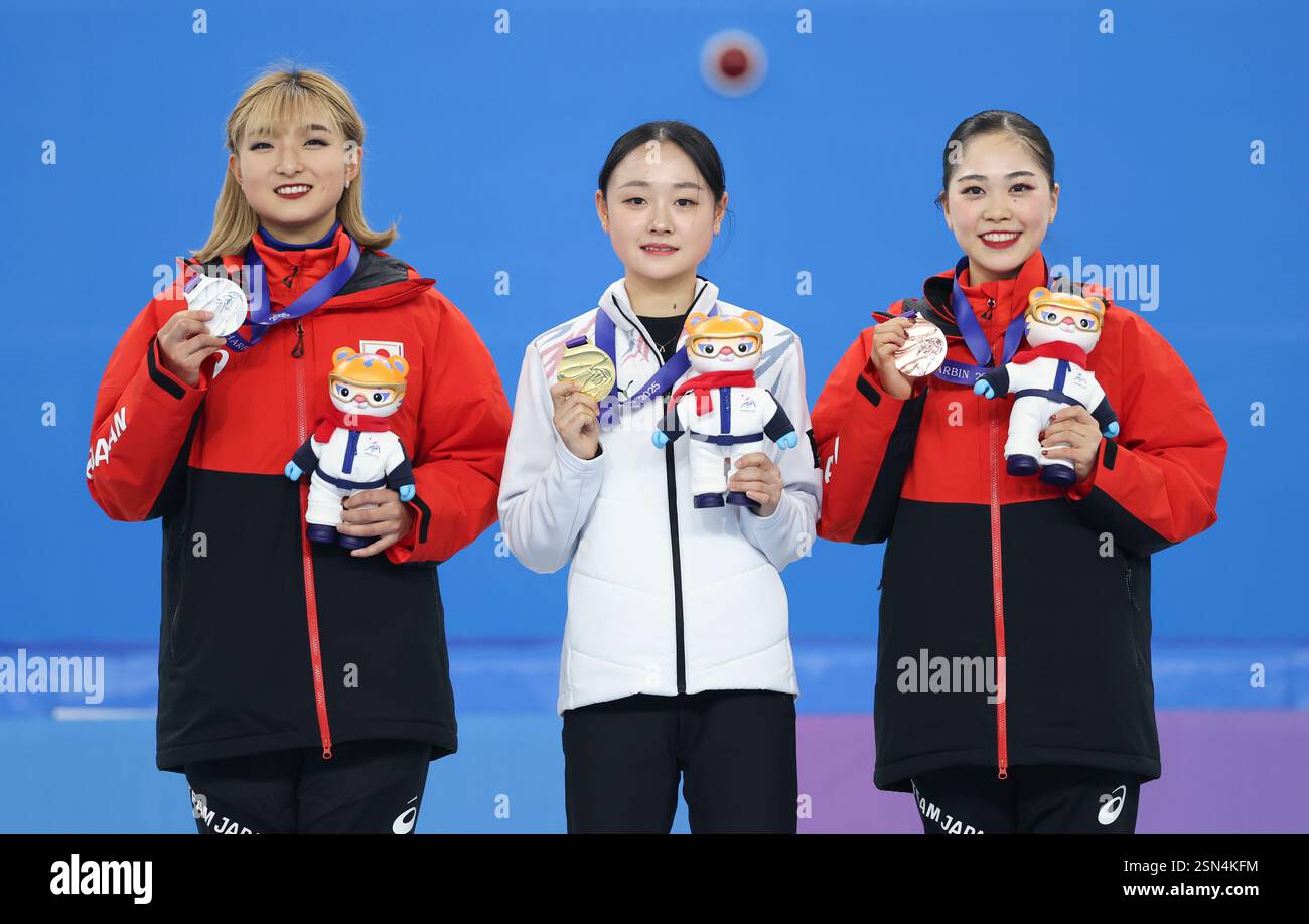 Harbin, China's Heilongjiang Province. 13th Feb, 2025. Gold medalist ...
