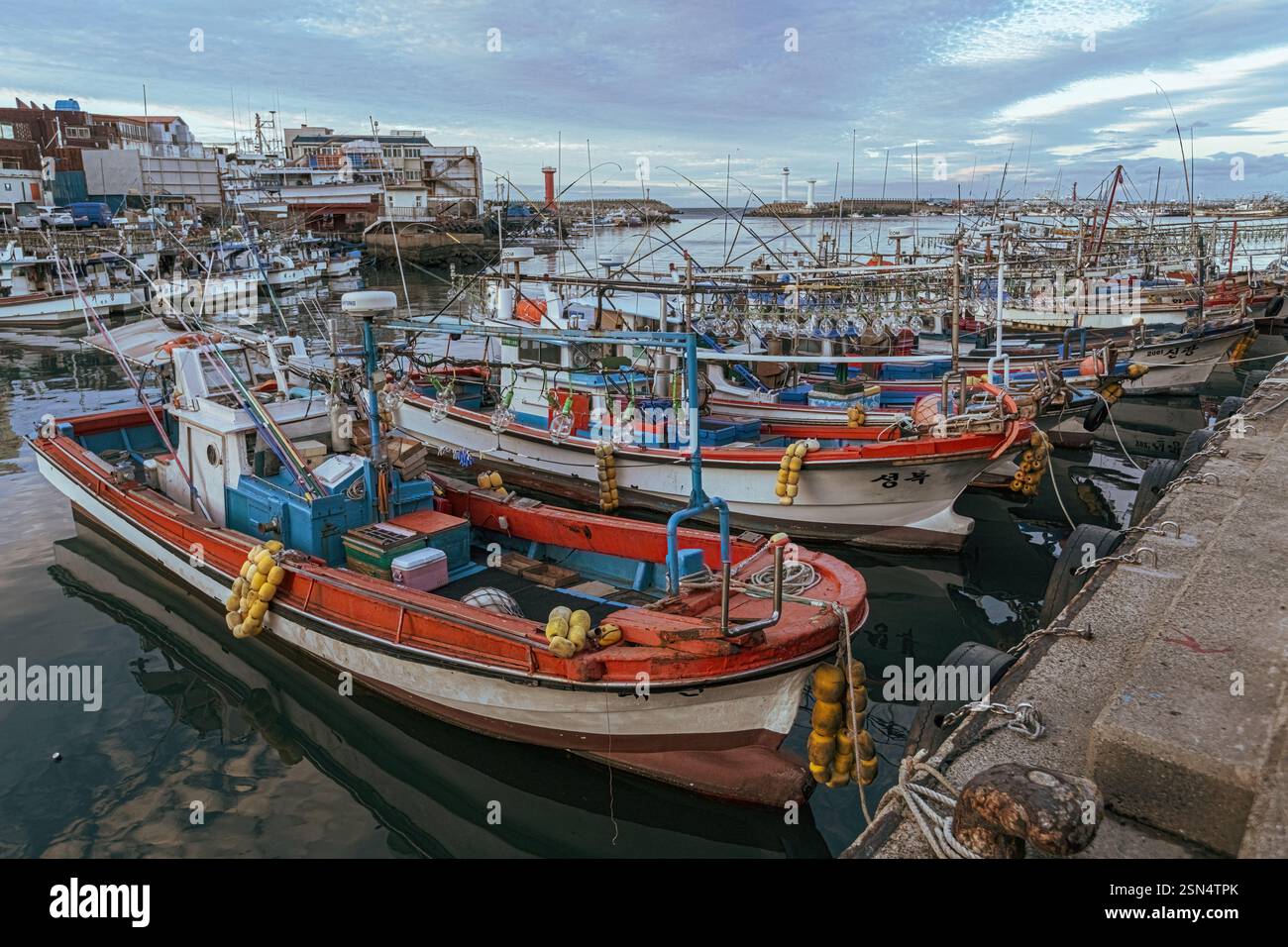 Fishing boats in the port of Jeju island in South Korea Stock Photo - Alamy