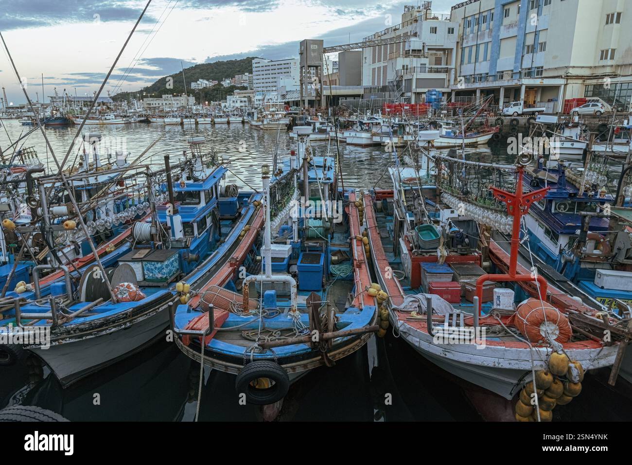 Fishing boats in the port of Jeju island in South Korea Stock Photo - Alamy