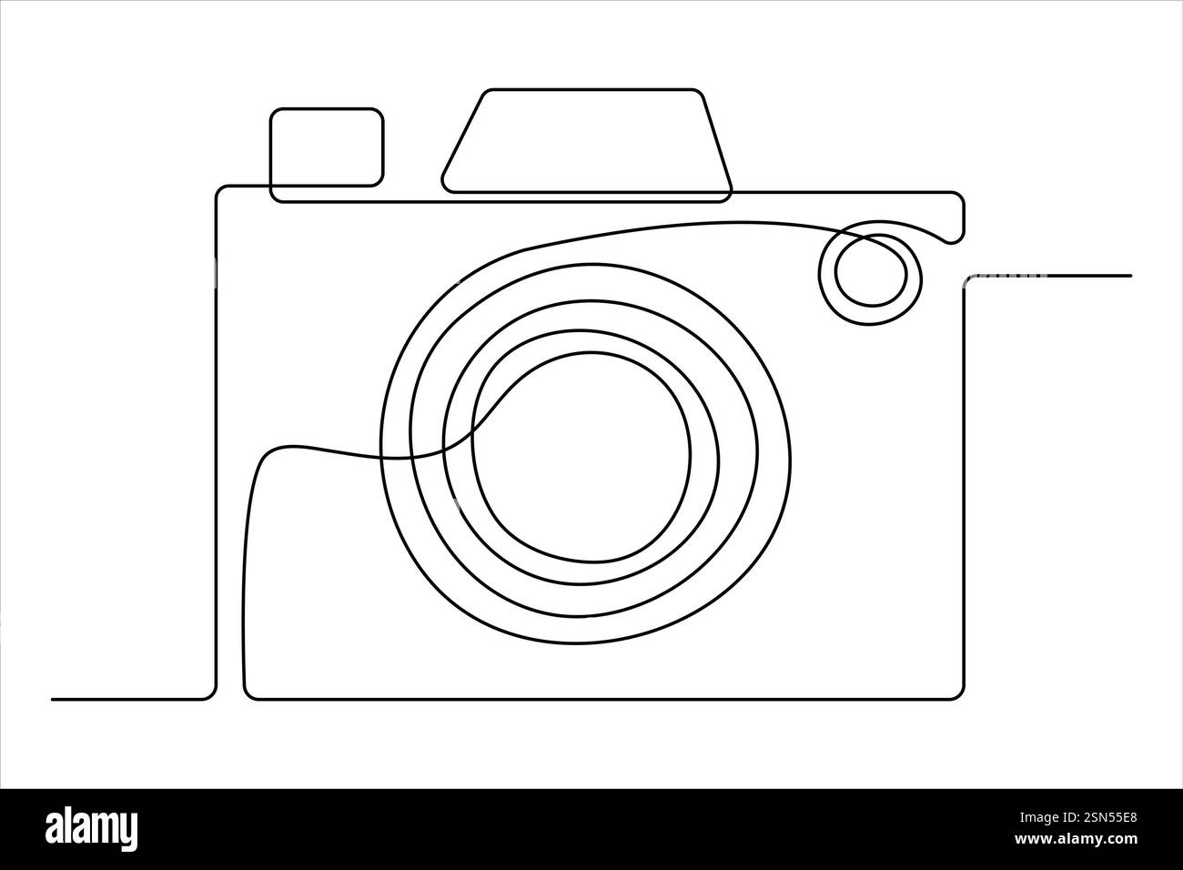 Continuous single line drawing Line art of camera linear style isolated ...