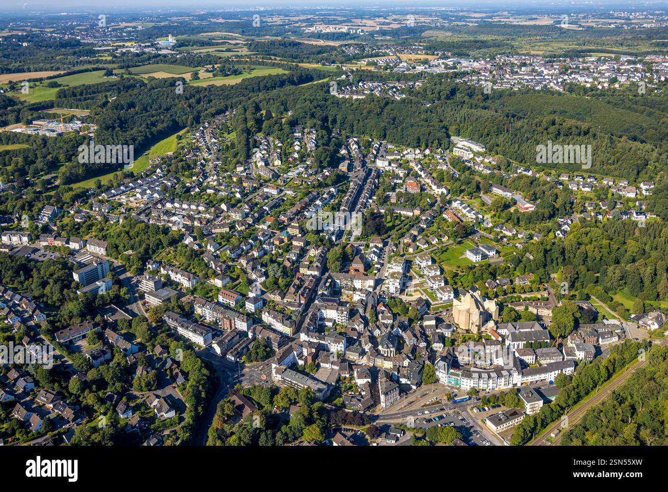 Aerial view, St. Mary's Cathedral with jagged roof construction ...