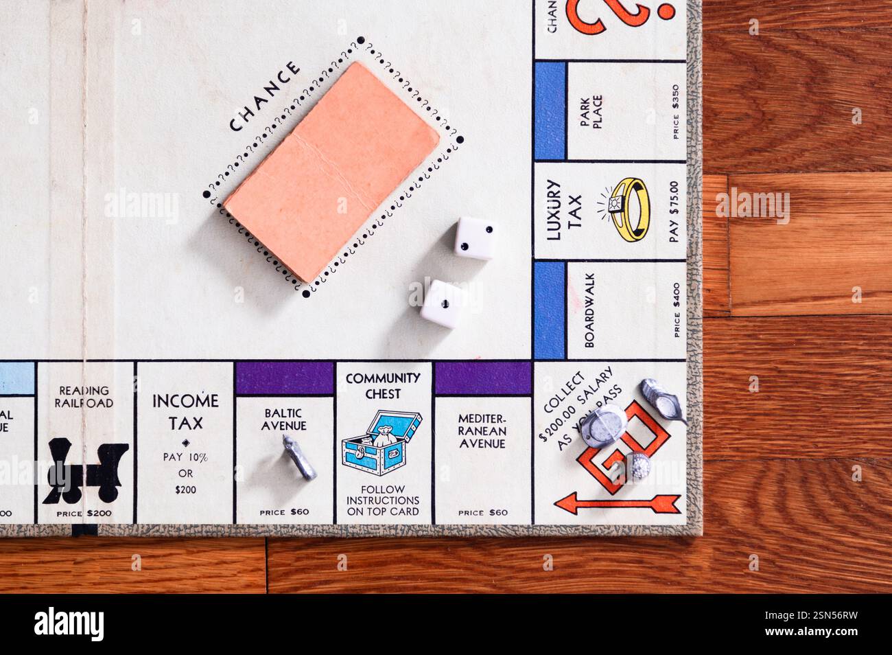 Top view of the start of a Monopoly game Stock Photo - Alamy