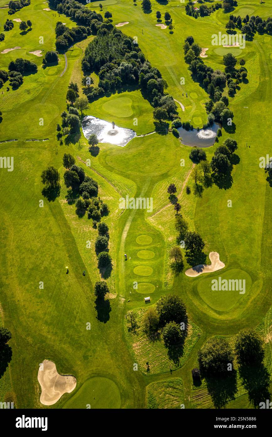 Aerial view, golf course and golf meadow Golfclub Velbert Gut ...