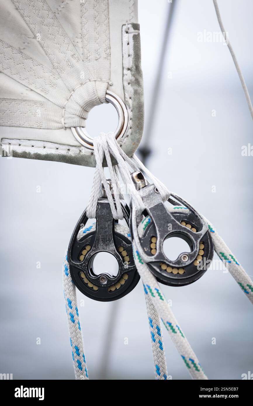 Detail of a sail of a sailing ship Stock Photo - Alamy