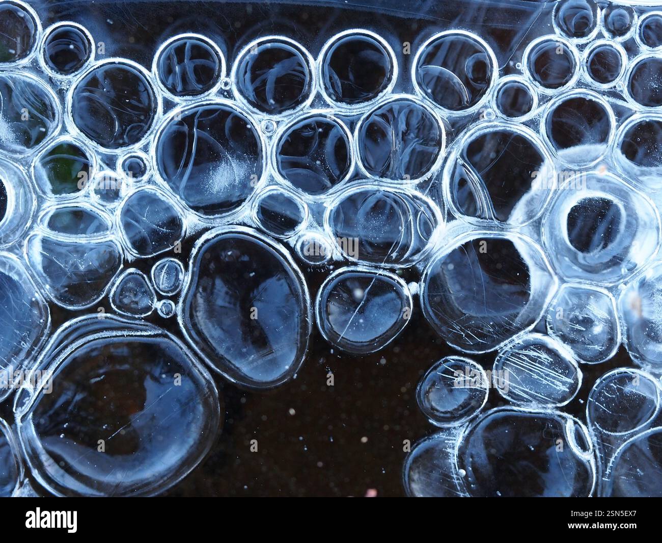 Waterbubbles under the ice Stock Photo - Alamy