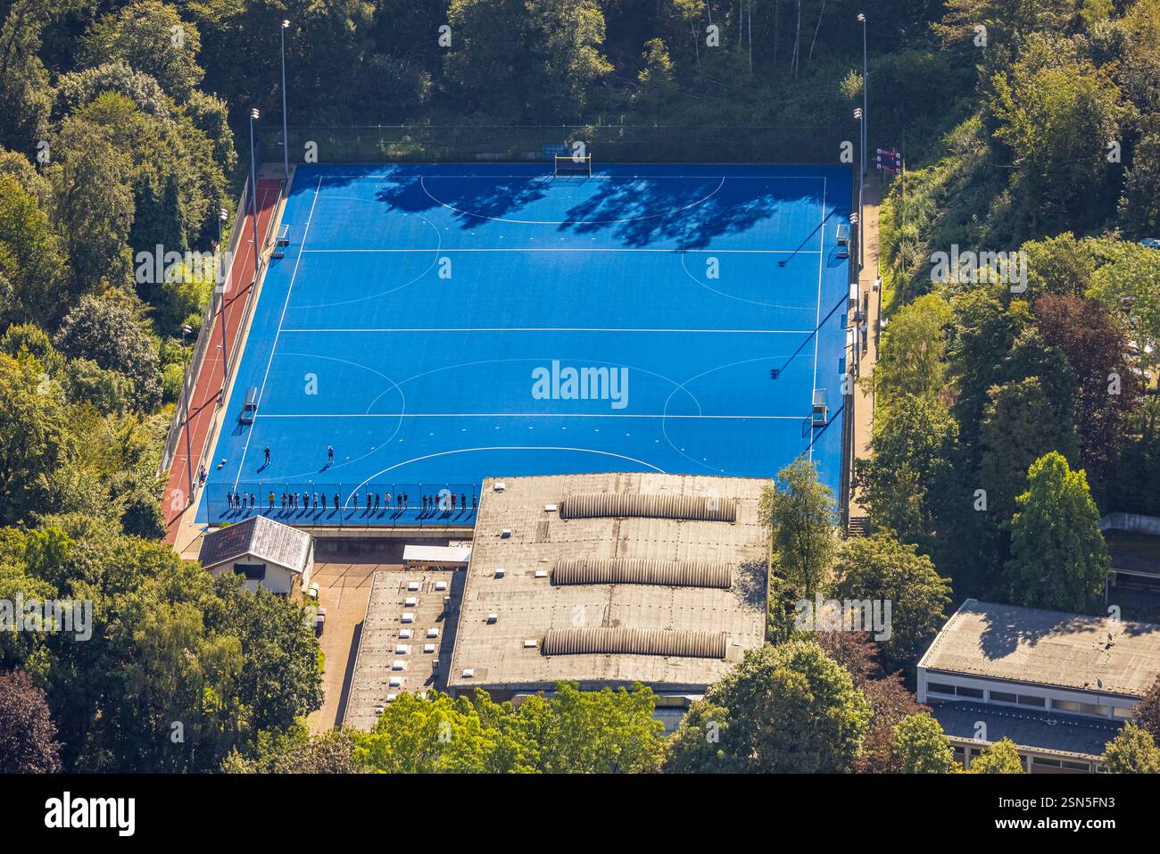 Aerial view, sports field Hockey Club "Rot-Weiss 1922" e. V. Velbert ...