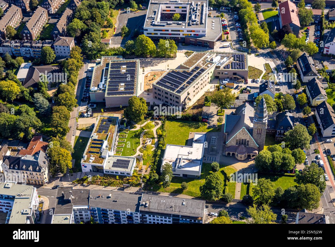 Aerial view, new hospice and palliative care center Niederberg ...