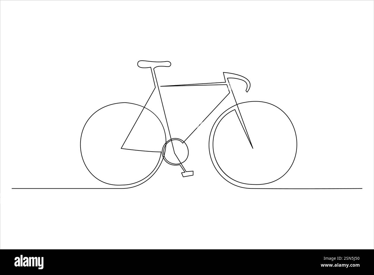Continuous one line drawing of bicycle outline vector art illustration ...