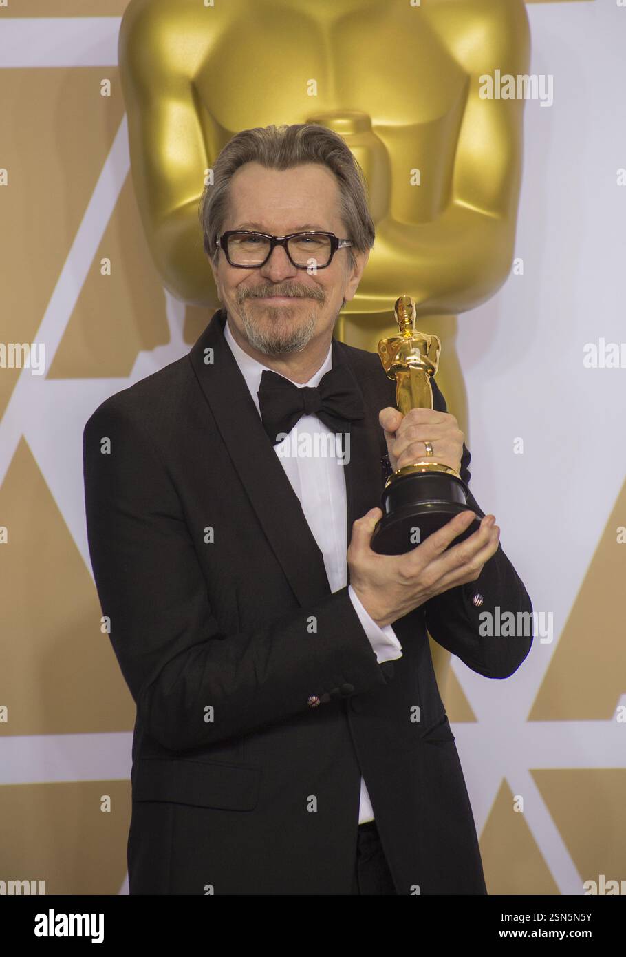 Actor Gary Oldman winner of Best Actor for 'Darkest Hour' in the press ...