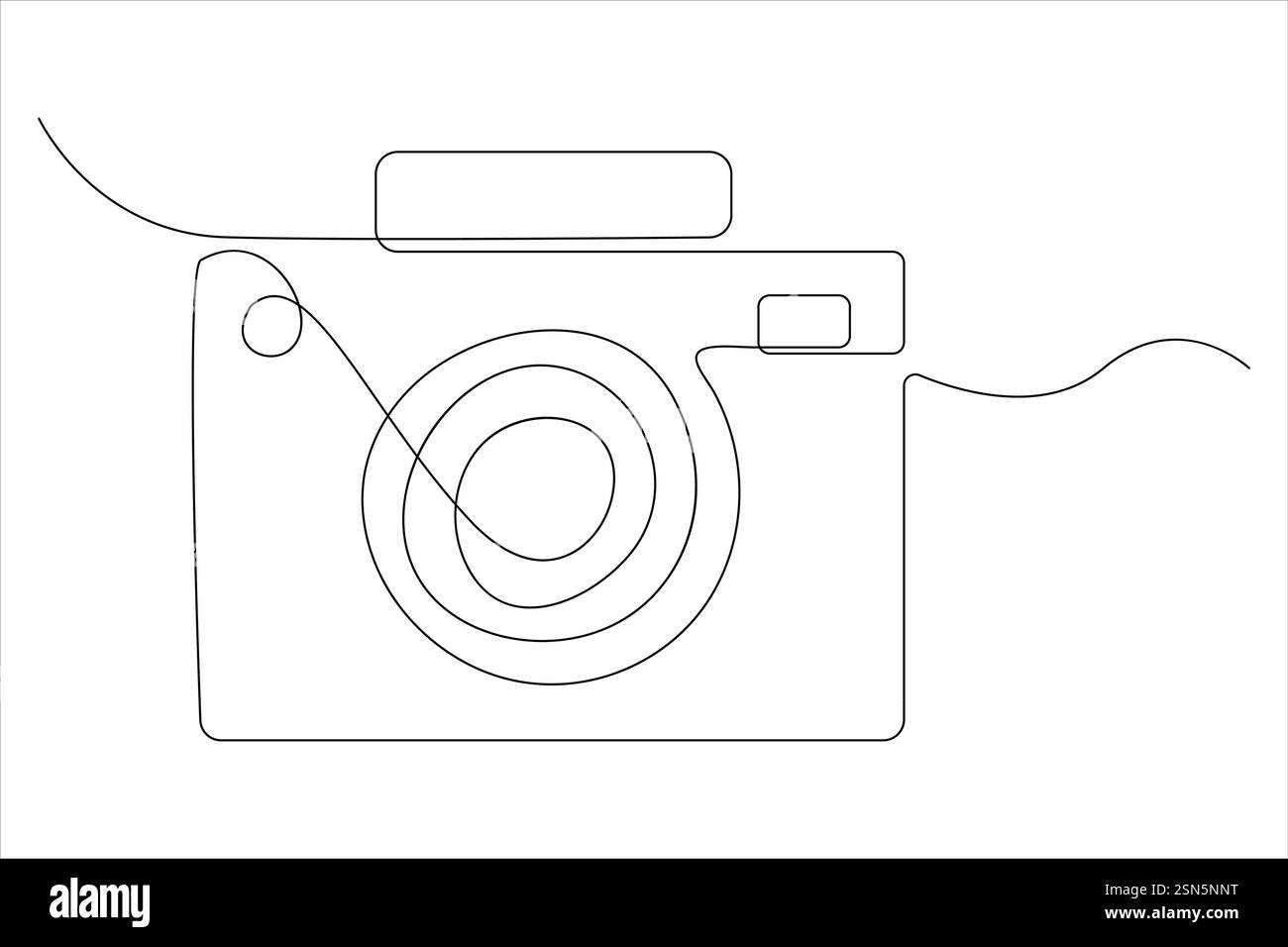 Continuous Single Line Drawing Line Art Of Camera Linear Style Isolated