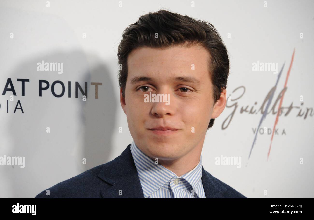 Nick Robinson arriving at the premiere of Netflix's 'Krystal' on April ...