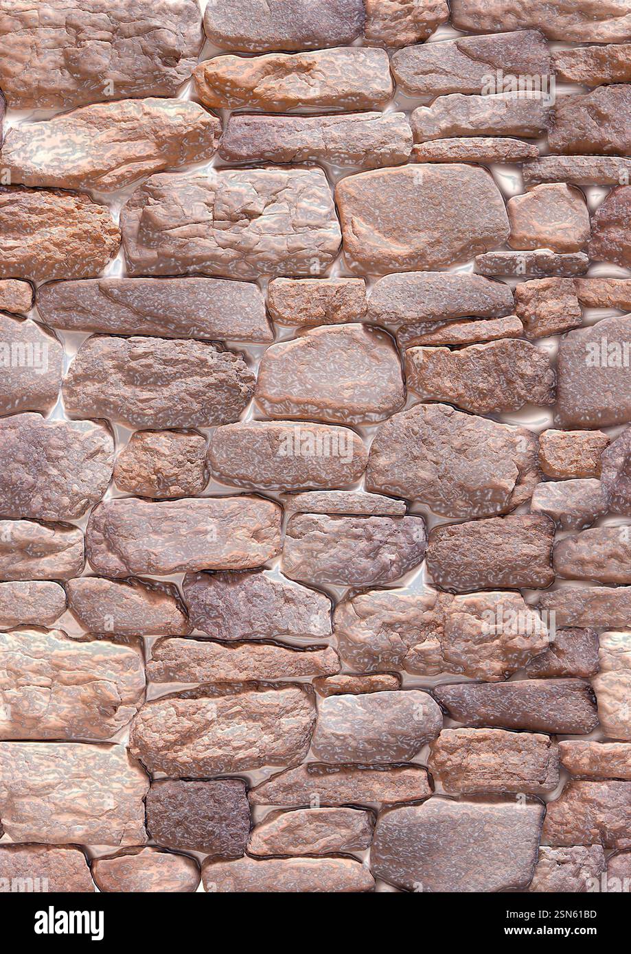 Close-up view of a decorative stone cladding, showcasing a rustic wall ...