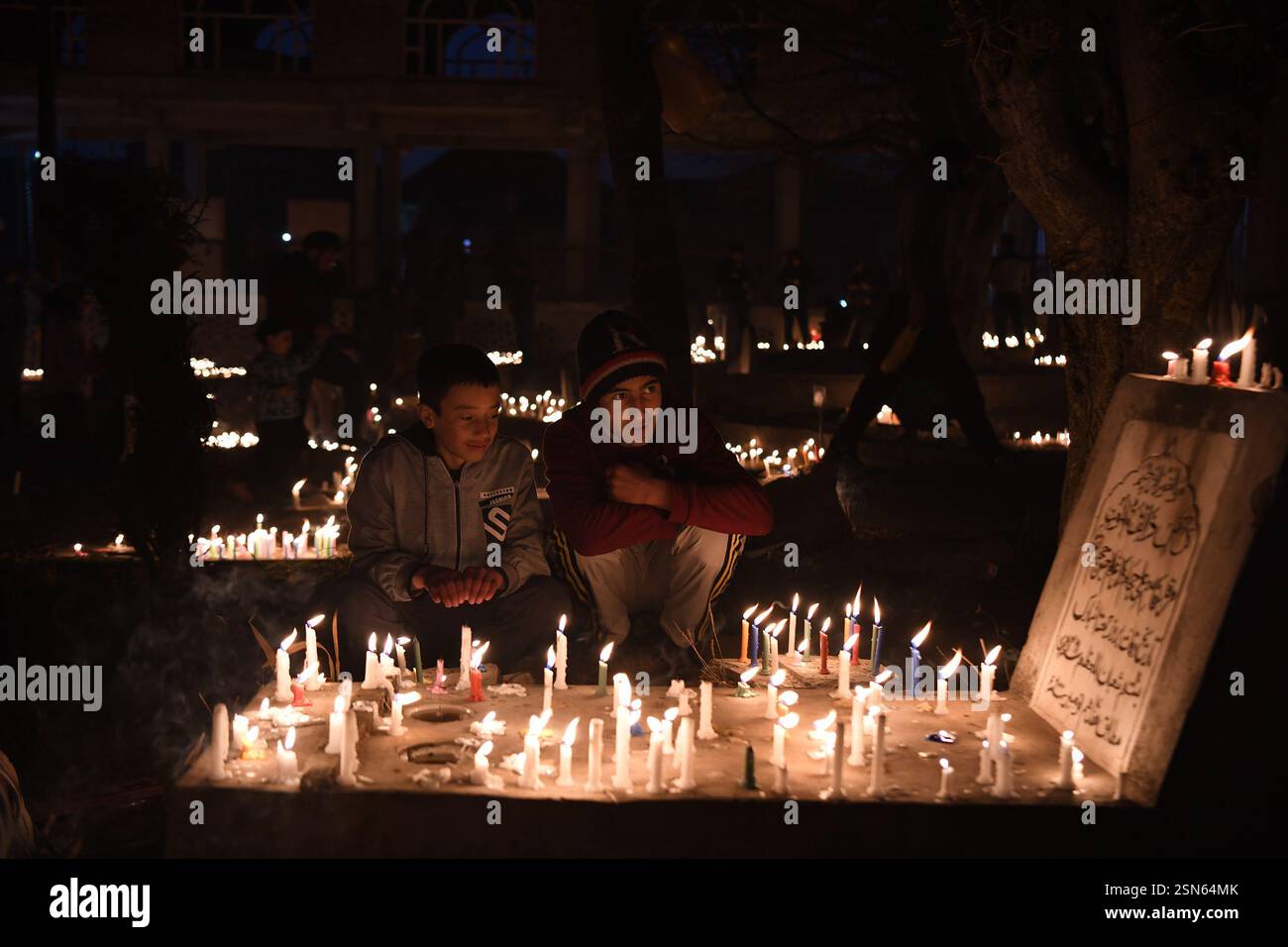 Srinagar, Jammu And Kashmir, India. 13th Feb, 2025. Shia Muslims light ...