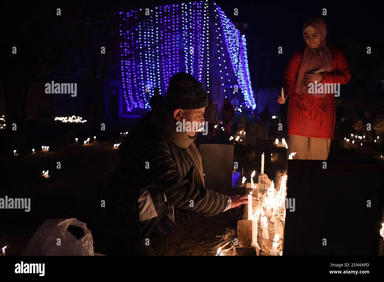 Srinagar, Jammu And Kashmir, India. 13th Feb, 2025. Shia Muslims light ...